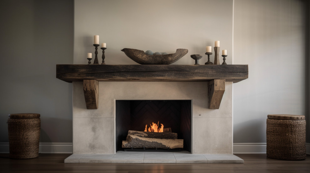 Gorgeous Fireplace Mantels with Wooden Corbels - Farmhouse - Living ...