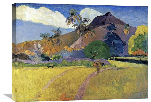 "Tahitian Landscape with a Mountain" Artwork, 16" x 11", 30" x 21.93 ...