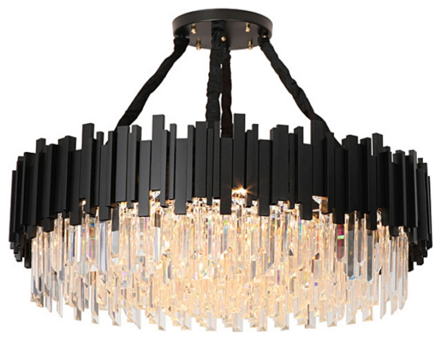 Gio Crystal Chandelier, Black - Contemporary - Kitchen Island Lighting ...