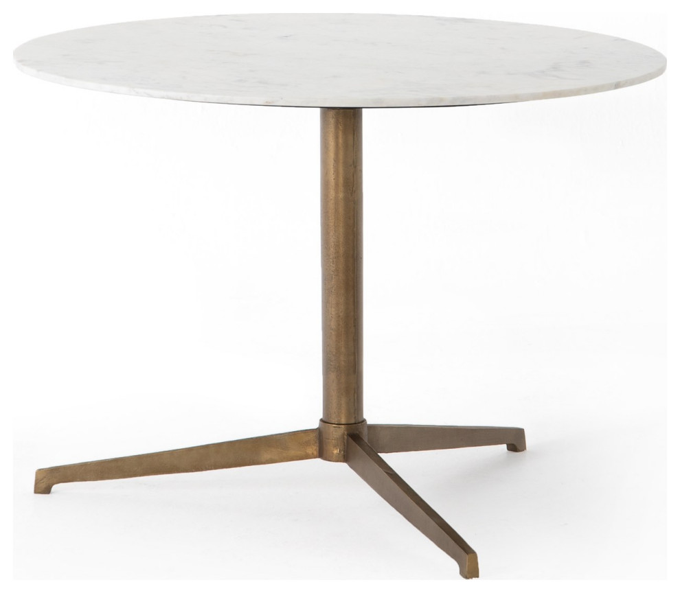 Helen Round Bistro Table-Polished White - Midcentury - Indoor Pub And ...