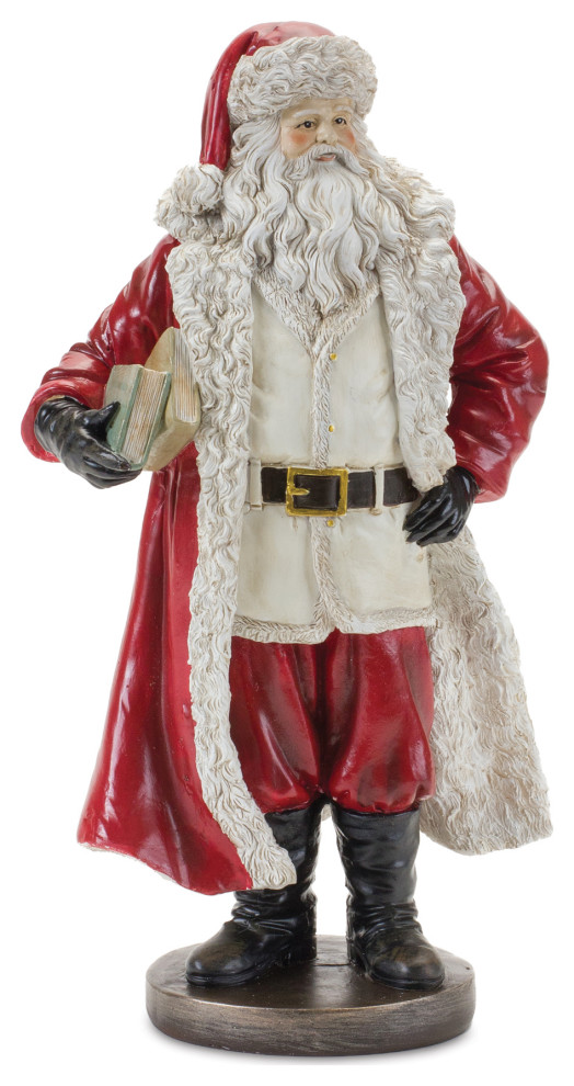 Standing Santa Statue With Books, Set of 2 - Traditional - Holiday ...