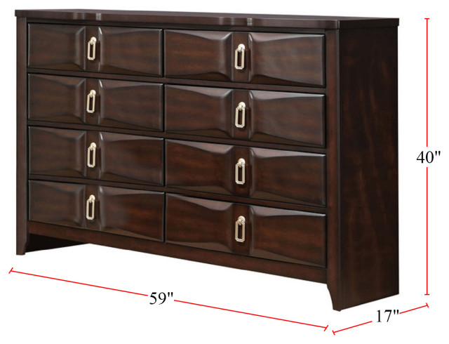 8 Drawers Wooden Dresser, Espresso - Transitional - Dressers - by ...