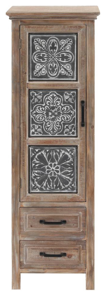 Metal and Wood Tall Tower Cabinet - Contemporary - Storage Cabinets ...