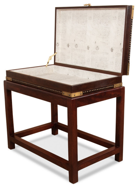 Winchester Box On Stand Leather Accent Cabinet - Transitional - Accent ...
