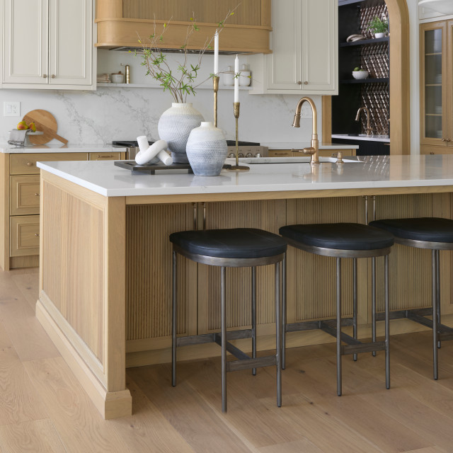 Millie Black Leather Seat With Nickel Metal Frame Counter Stool ...