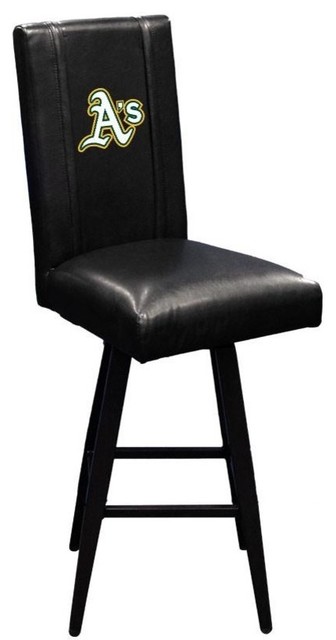 Oakland Athletics Secondary Swivel Bar Stool With Black Vinyl ...