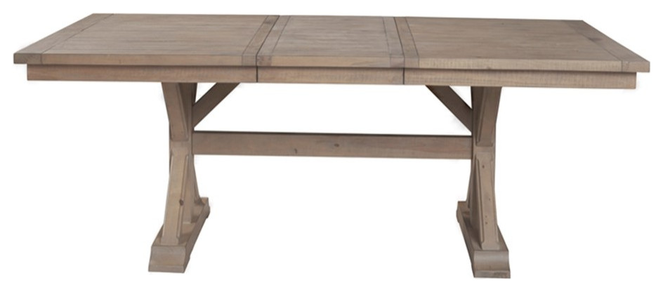 Alpine Furniture Arlo Wood Dining Table in Natural Brown - Farmhouse ...