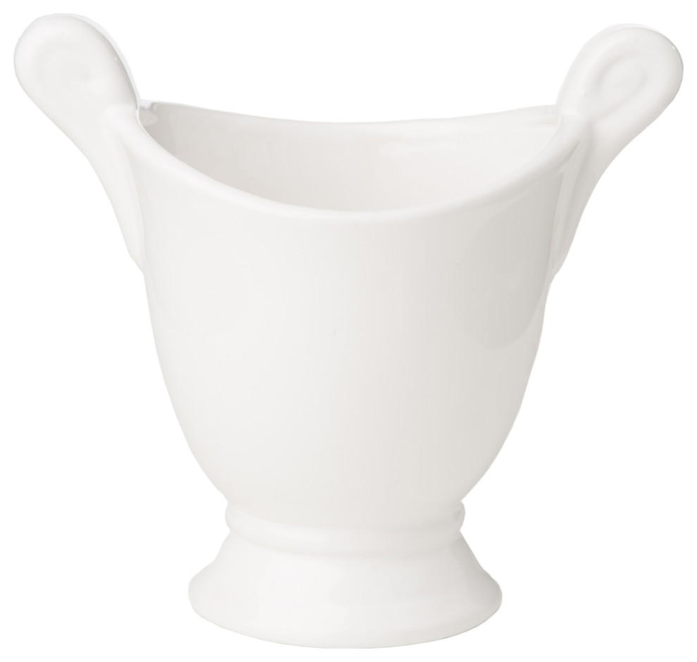 Medium White Cachepot - Contemporary - Indoor Pots And Planters - by ...