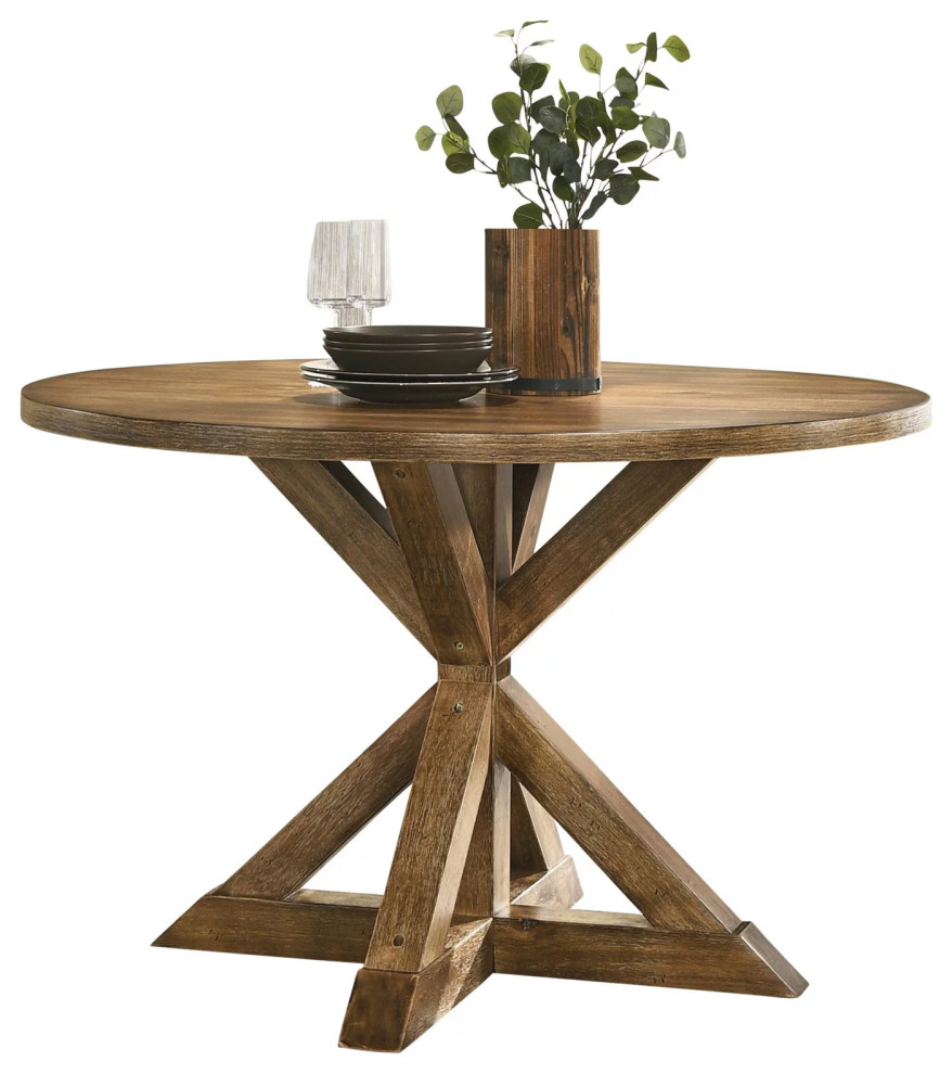 Unique Dining Table, Geometric Hourglass Shaped Base With Round Top ...