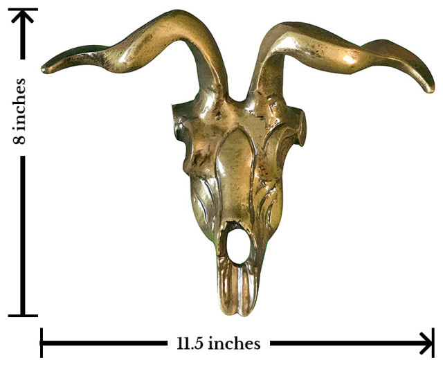 Handcrafted Decorative Faux Skull Metal Statuette - Southwestern ...