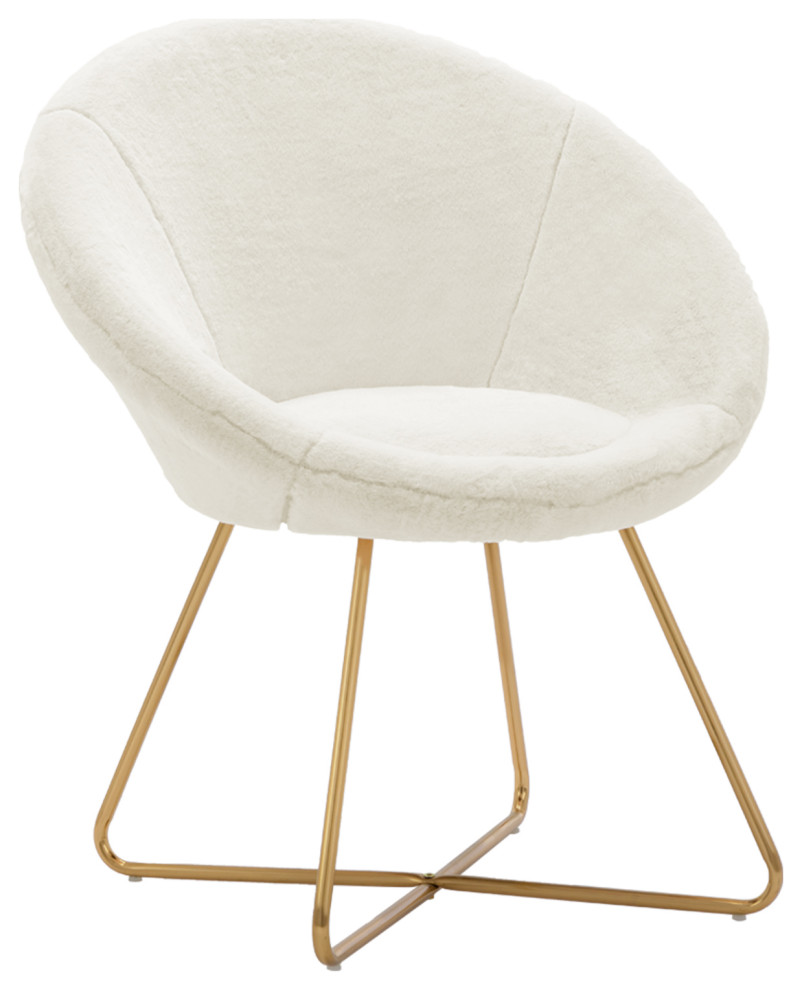 Fuzzy Faux Fur Papasan Accent Chair - Contemporary - Armchairs And ...