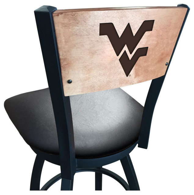 Holland L038 Engraved West Virginia 30" Swivel Bar Stool - Black/Vinyl ...