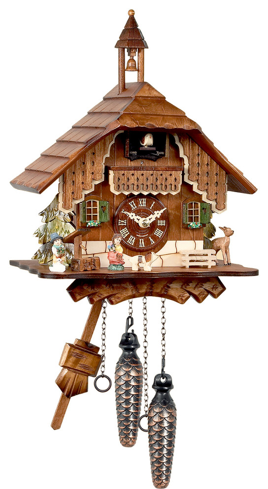 Bell Tower Engstler Battery-Operated Cuckoo Clock- Full Size - Rustic ...