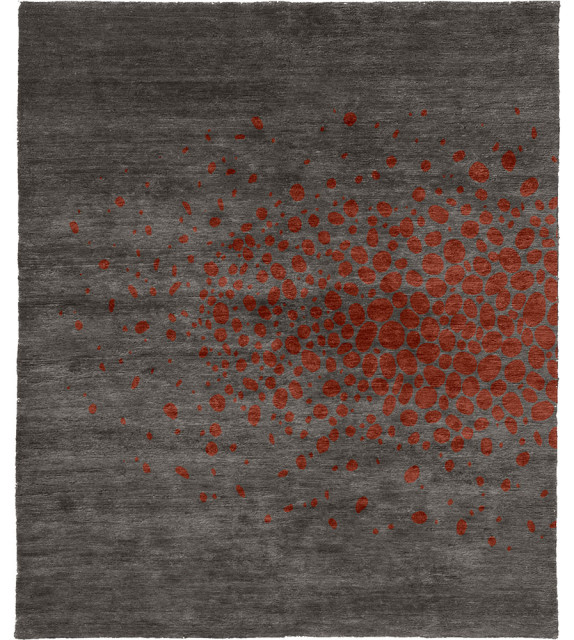 Matrix B Wool Hand Knotted Tibetan Rug, 10' Square - Contemporary ...