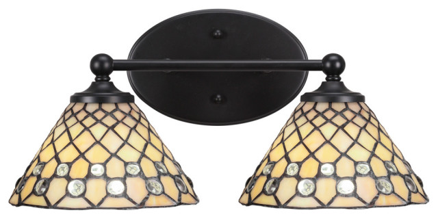 Capri 2-Light Bath Bar, Matte Black/Starlight Art - Craftsman ...