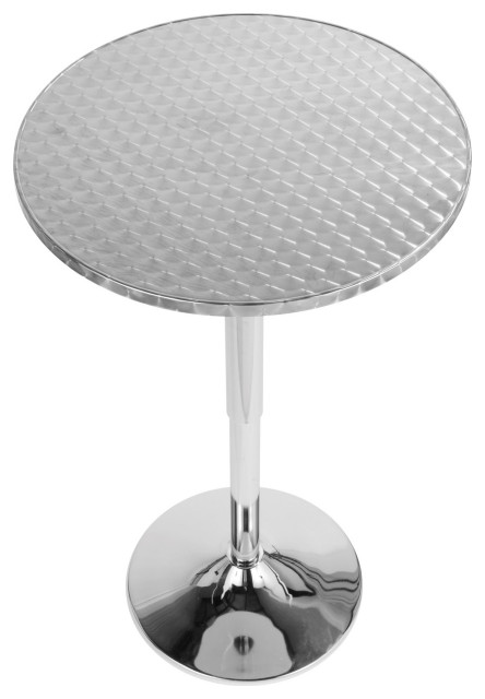 Bistro Contemporary Adjustable Round Bar Table, Silver - Contemporary ...