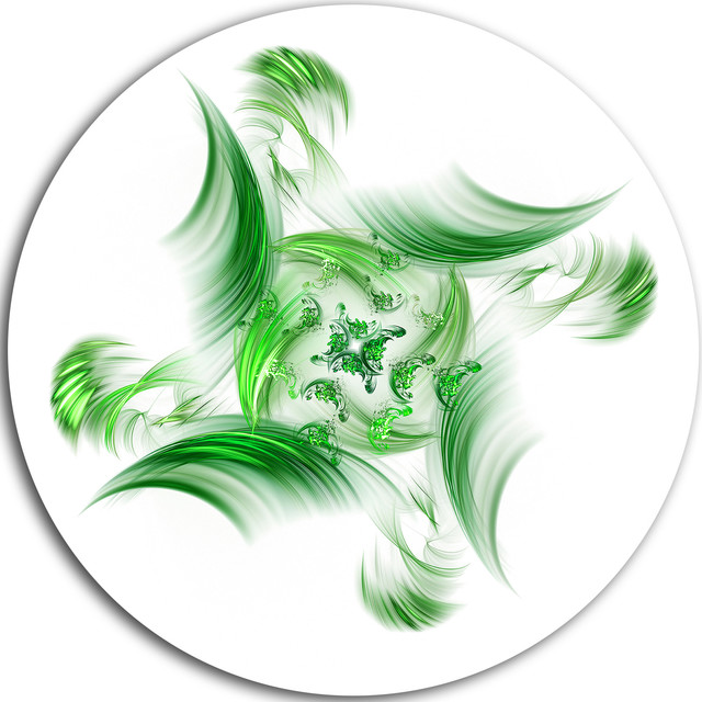 Rotation Of Small Universe Green Flower, Floral Round Wall Art, Disc of ...