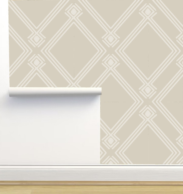 Diamond Beige Wallpaper by Monor Designs, Sample 12"x8" - Contemporary ...