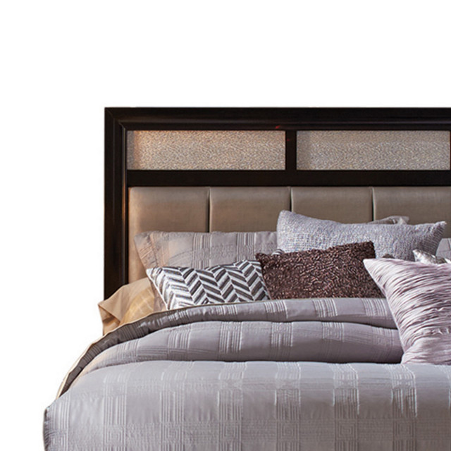 Benzara BM215960 Leatherette California King Bed, Vertical Tufting ...