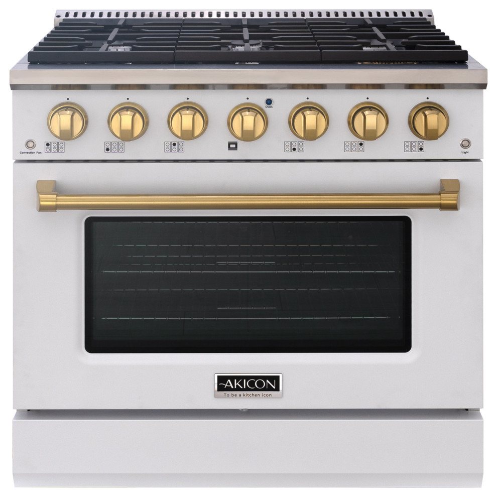 36" Slide-in Freestanding Gas Range & 5.2 Cu. Ft. Oven, 6 Burners ...