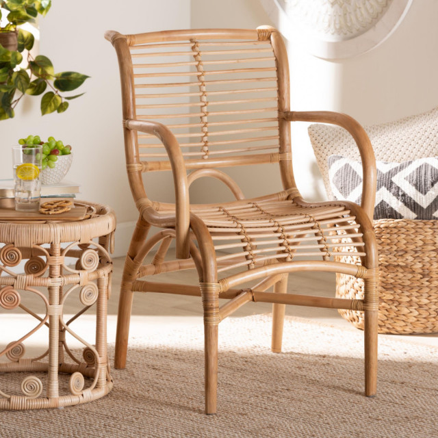 Surya Natural Rattan Lounge Chair - Tropical - Armchairs And Accent ...