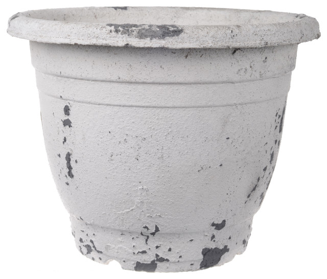 Benzara Traditional Style Planter with Distressed Design, White ...