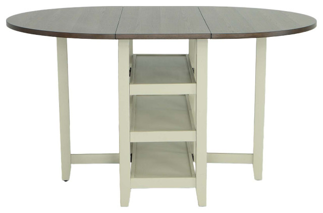 Oakwood Village Gate-Leg Counter Table, Portobello Brown/Off-White ...