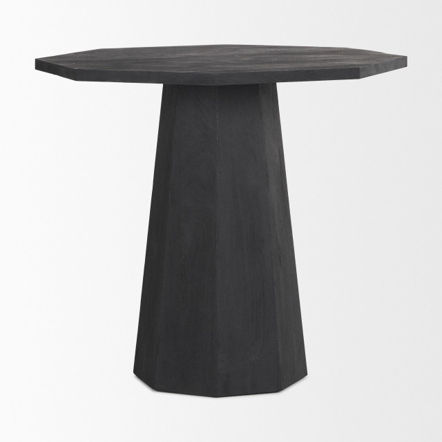 Maxine Hexagonal Dark Wood Foyer Table - Transitional - Side Tables And ...