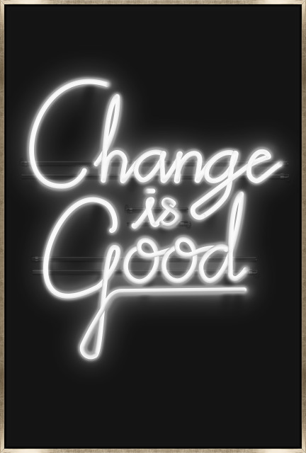 Neon Change Is Good Artwork, 24x36 - Contemporary - Prints And Posters ...