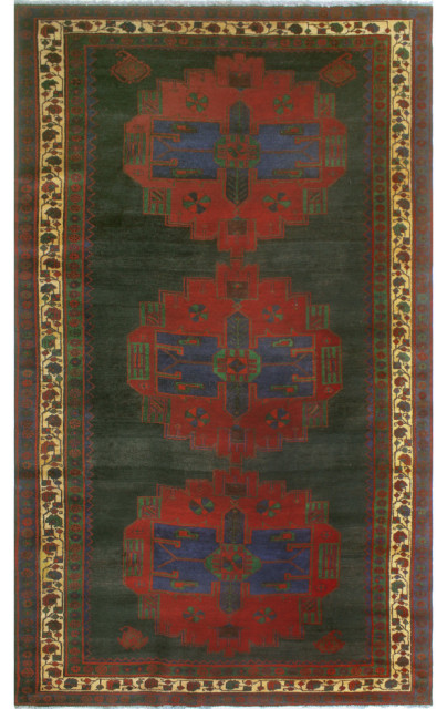 Fine Vintage Distressed Toobah Charcoal/Burgundy Rug, 5'4x8'9, 5'4x8'9 ...