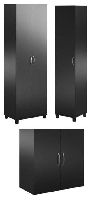 Home Square 3-Piece Set with 24" 16" Utility Storage Cabinet 24" Wall ...