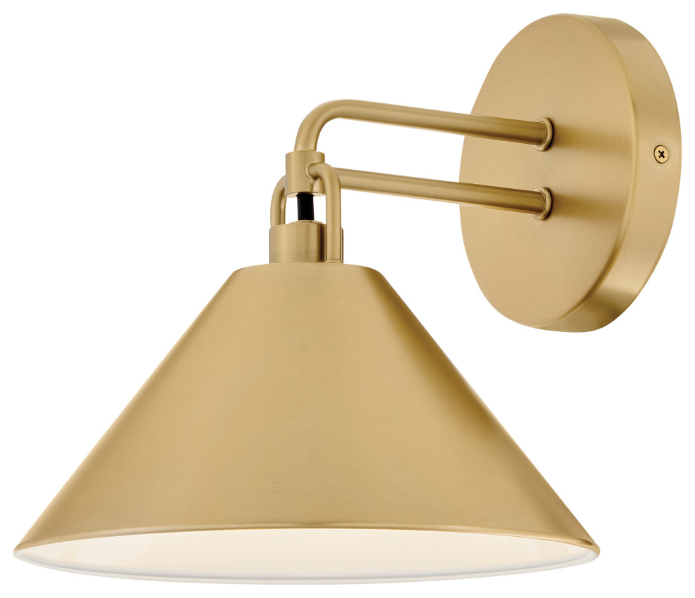 Lark Milo Small Single Light Sconce, Lacquered Brass, 9.0 ...