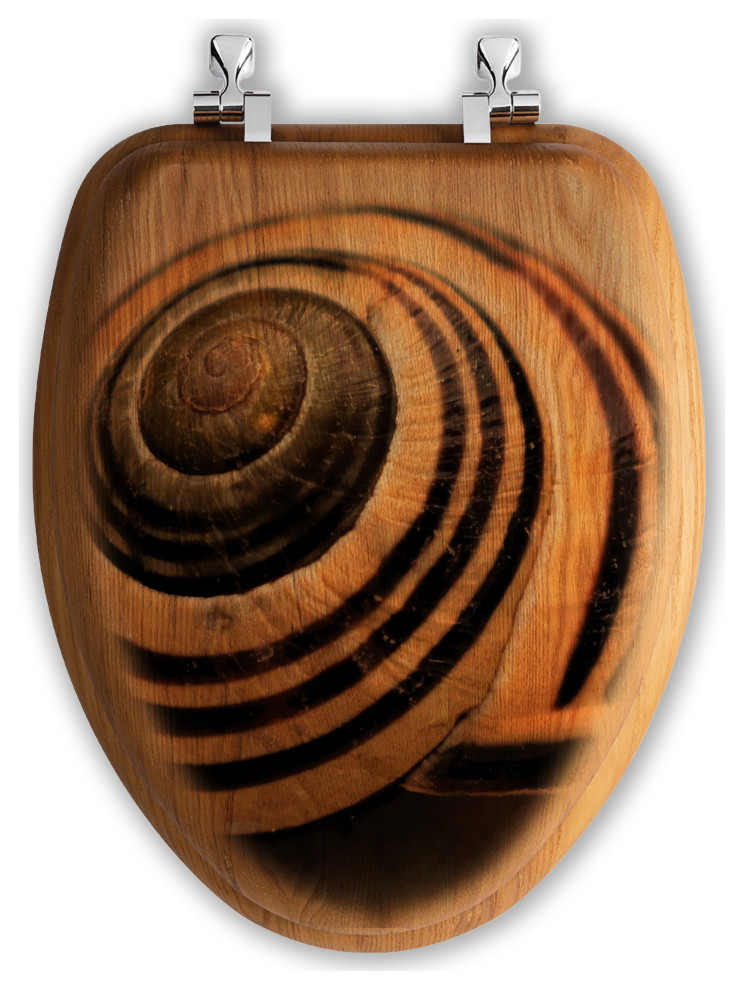 Oak Toilet Seat, Shell Macro View - Beach Style - Toilet Seats - by ...