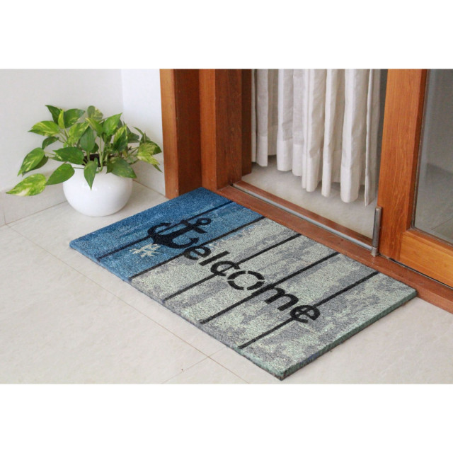 Multi Machine Tufted Welcome Anchor Plank Doormat, 18" x 30", 18" x 30 ...