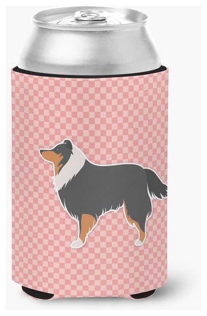 Sheltie/Shetland Sheepdog Checkerboard Pink Can/Bottle Hugger ...