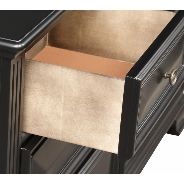 Classic Nightstand, Pine Frame With Carved Details & 2 Drawers ...