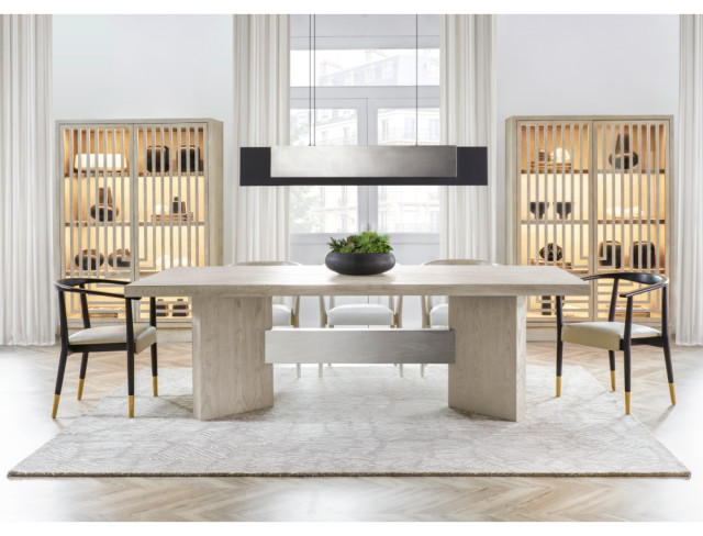 Taupe Oak Modern Dining Table | Andrew Martin Calvin, Medium ...