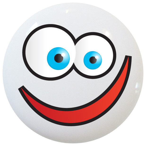 Cartoon Smiley Face Ceramic Cabinet Drawer Knob - Contemporary ...
