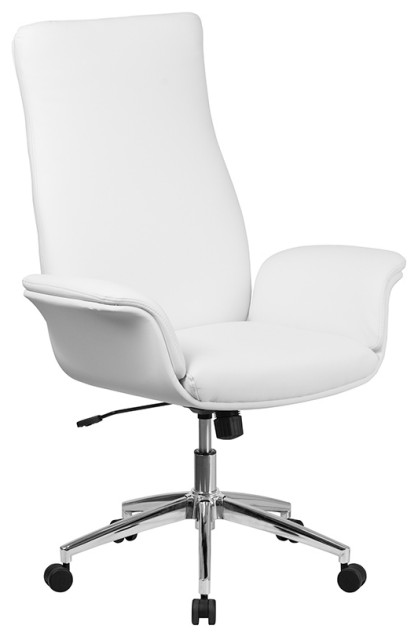 High Back Leather Executive Executive Swivel Chair With Flared Arms ...