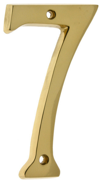Genuine Solid Brass 4" House Number: #7 - Transitional - House Numbers ...