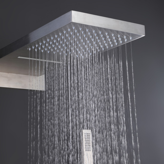 Luxury Thermostatic Shower System with Rough-in Valve & Waterfall ...