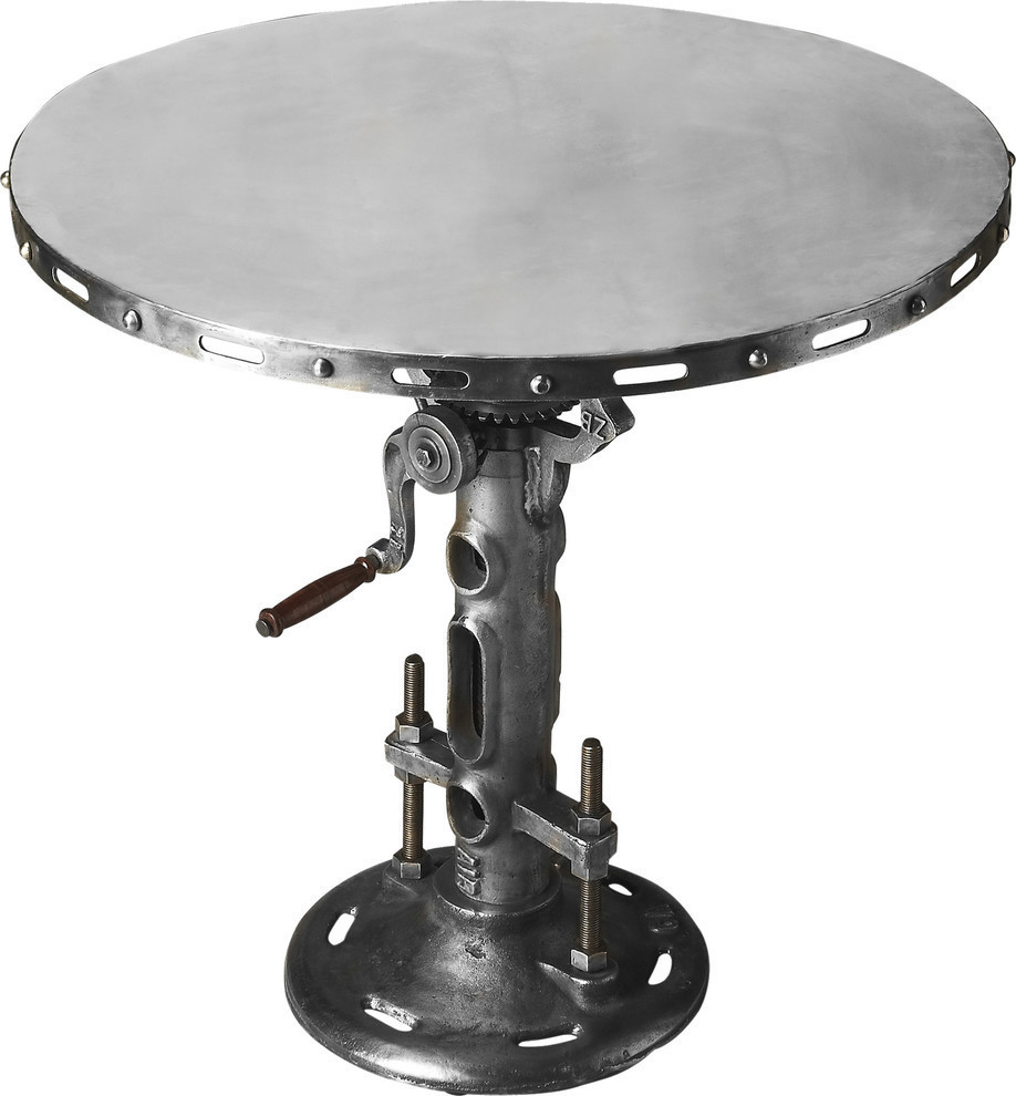 Fenwick Round Metal Hall/Pub Table - Industrial - Indoor Pub And Bistro ...