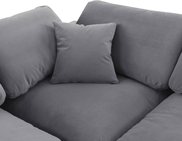 Comfy Upholstered U-Shaped Modular Sectional, 7-Piece: 5 Armless Chair ...