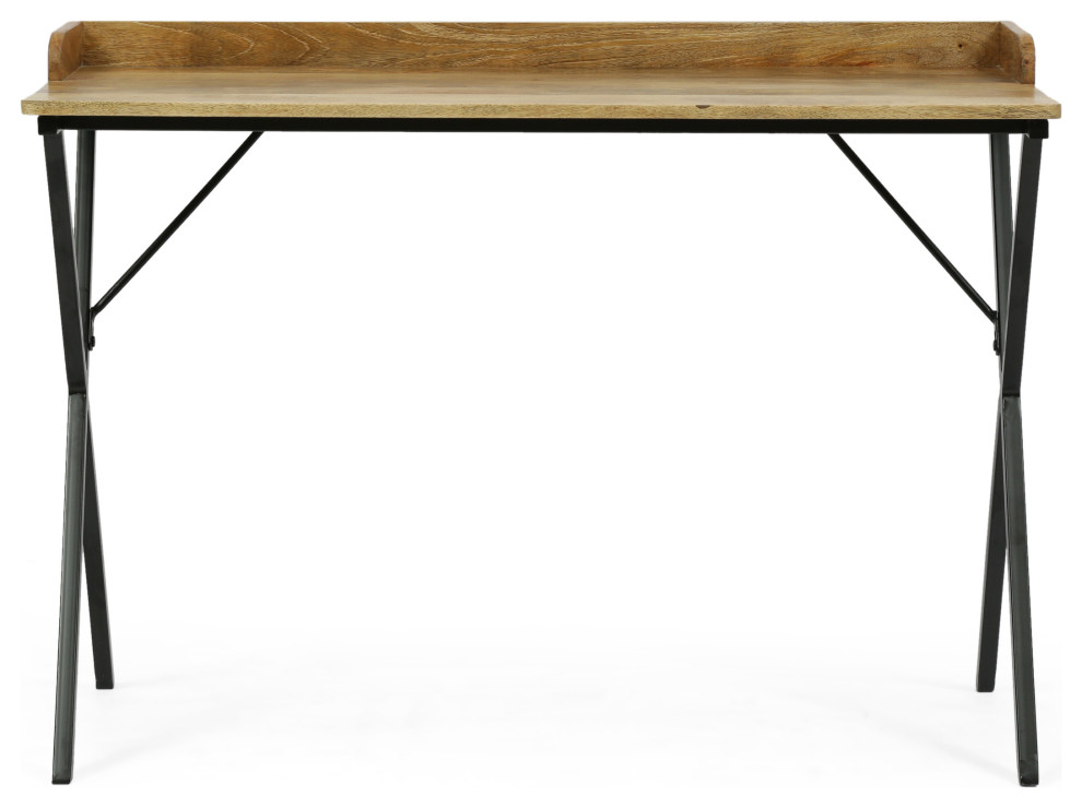 Bellbrook Modern Industrial Handmade Mango Wood Tray Top Console Table ...