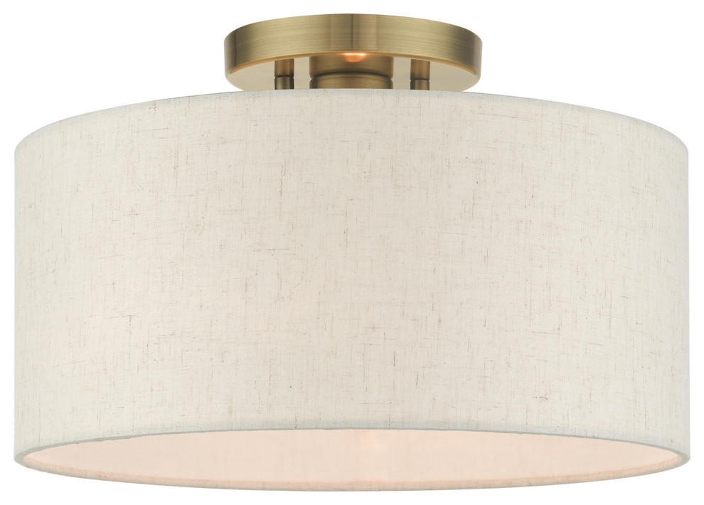 Antique Brass Transitional, Versatile, Semi Flush - Transitional ...