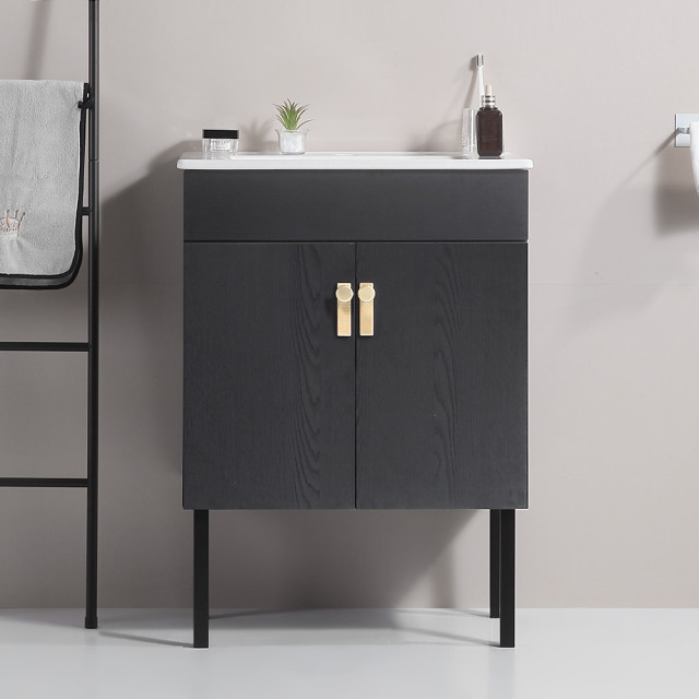 Gewnee 24" Bathroom Vanity with Metal Leg - Contemporary - Bathroom ...