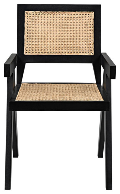 Pearson Chair With Caning, Black Set of 2 - Tropical - Dining Chairs ...