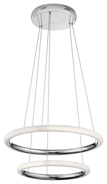 Elan Lighting 2 Light 28 LED Warm White Ring Pendant in Chrome Finish ...