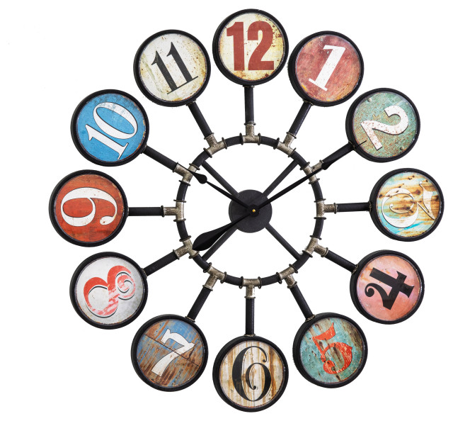 Multi-Colored Bubble Wall Clock - Industrial - Wall Clocks - by ...