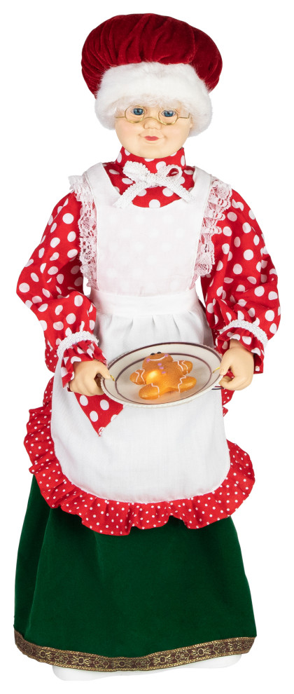 24" Animated and Musical Mrs. Claus with Gingerbread Cookie Christmas ...